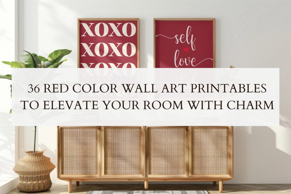 36 red color wall art printables that look expensive - Unica Self